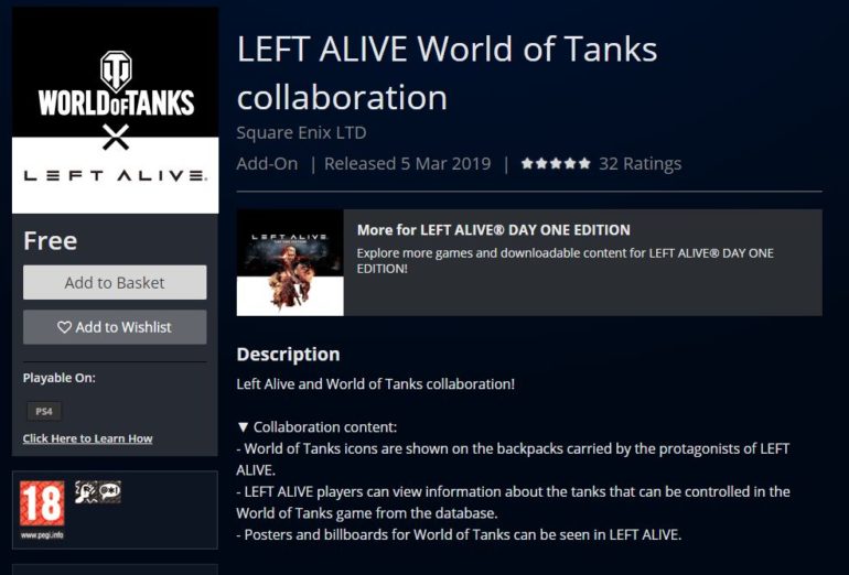 Left Alive Has World of Tanks DLC Ads Because Why Not Apparently