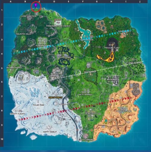 Fortnite Season 9 Fortbyte #32: Accessible By Wearing Kyo Pet Back ...