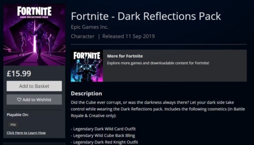 Fortnite Dark Reflections Pack Available Now - Cultured Vultures